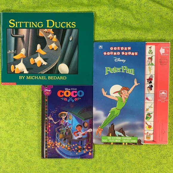 Disney | Toys | Disney Books Peter Pan And Coco Plus Sitting Ducks Book ...